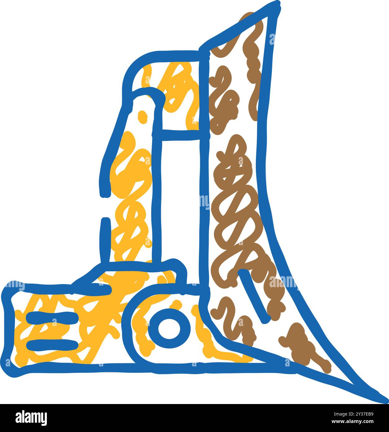 dozer blade construction vehicle icon doodle illustration Stock Vector ...