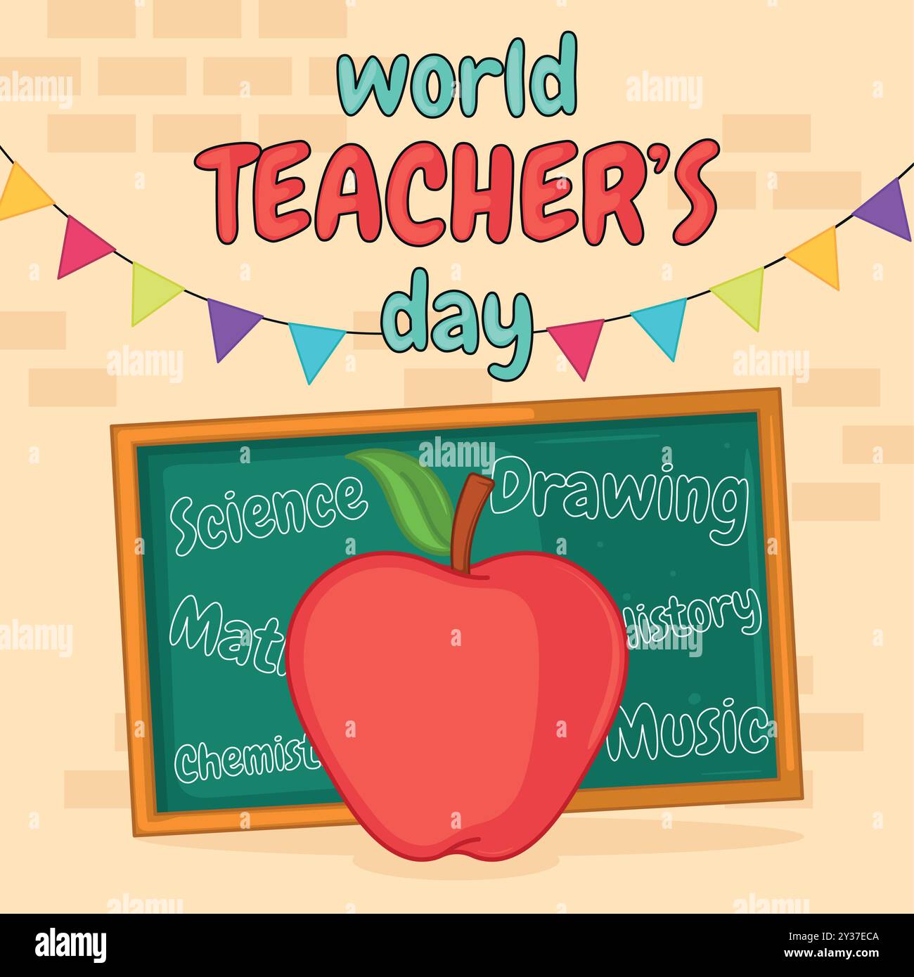World teacher day card Vector Stock Vector Image & Art - Alamy