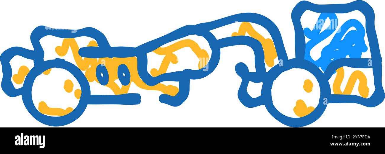 scraper machine construction vehicle icon doodle illustration Stock ...