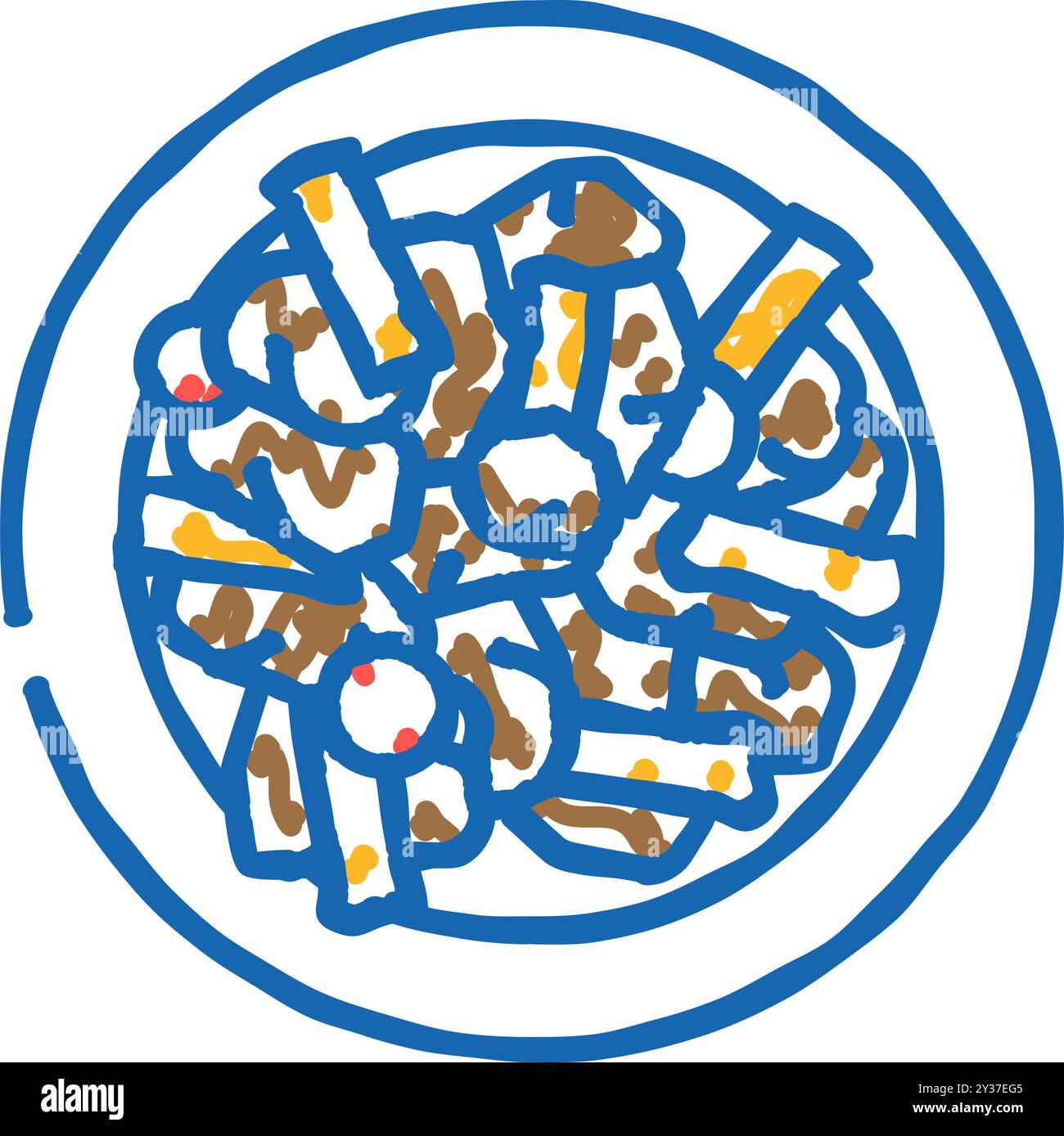 dak galbi korean cuisine icon doodle illustration Stock Vector Image ...