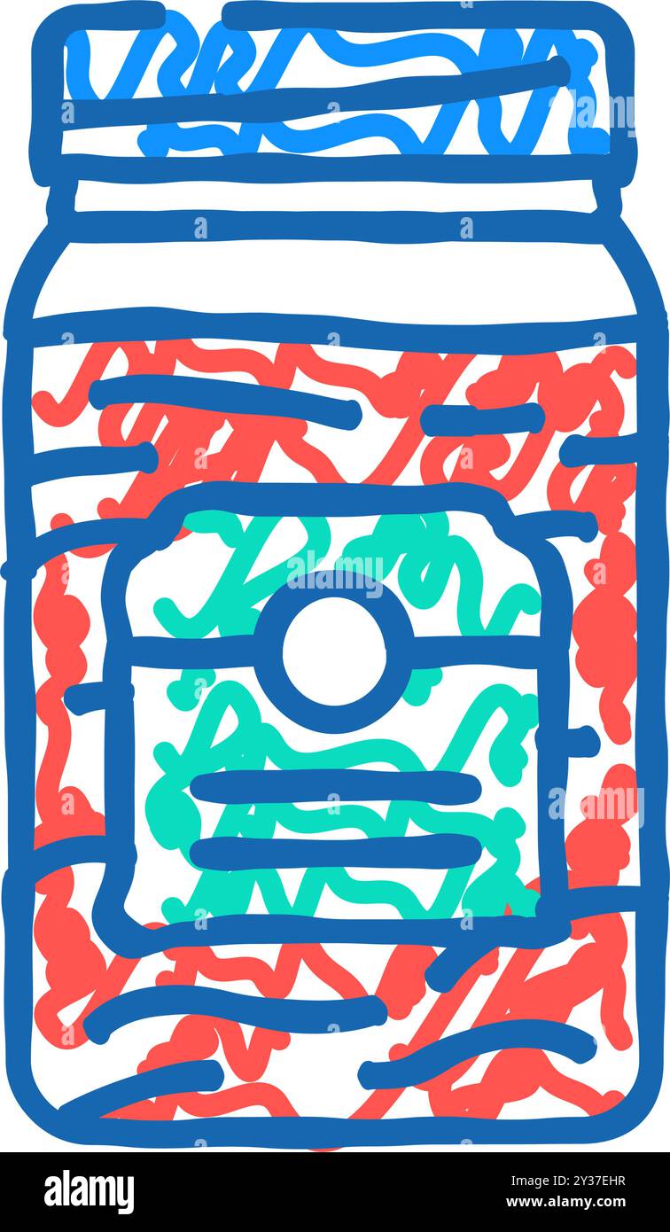kimchi jar korean cuisine icon doodle illustration Stock Vector Image ...