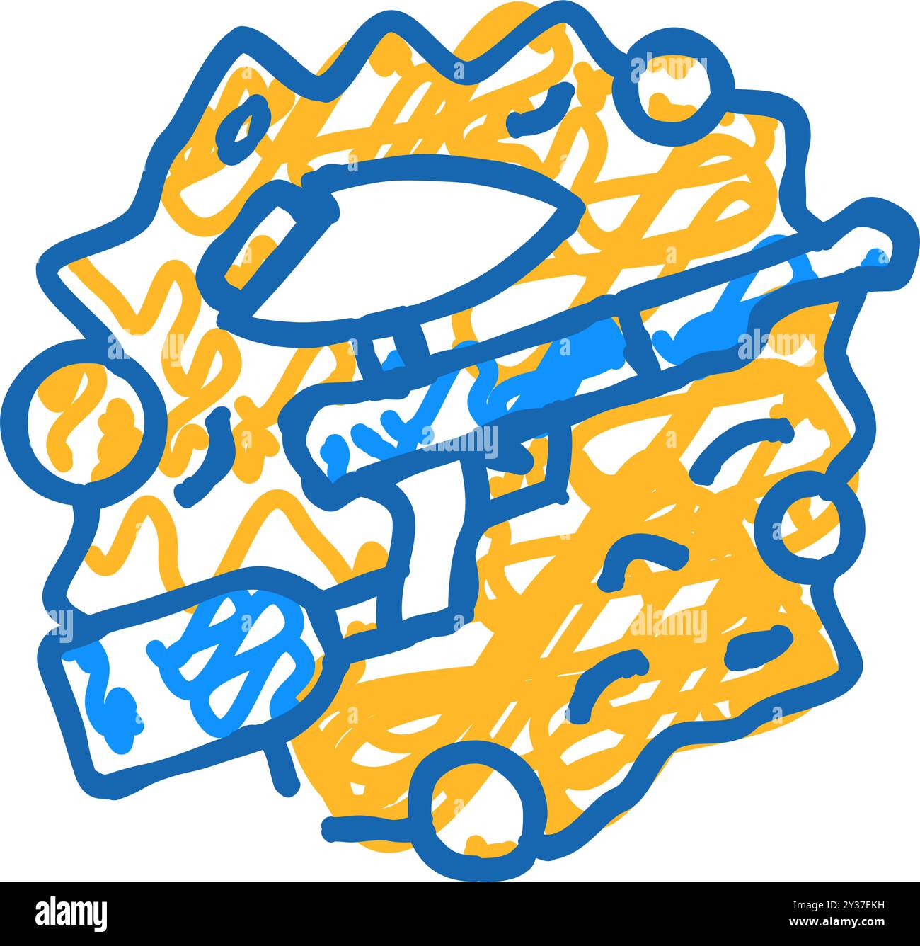 team paintball badge game icon doodle illustration Stock Vector Image ...
