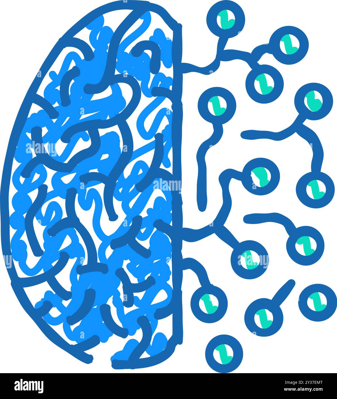 brain circuitry neuroscience neurology icon doodle illustration Stock ...