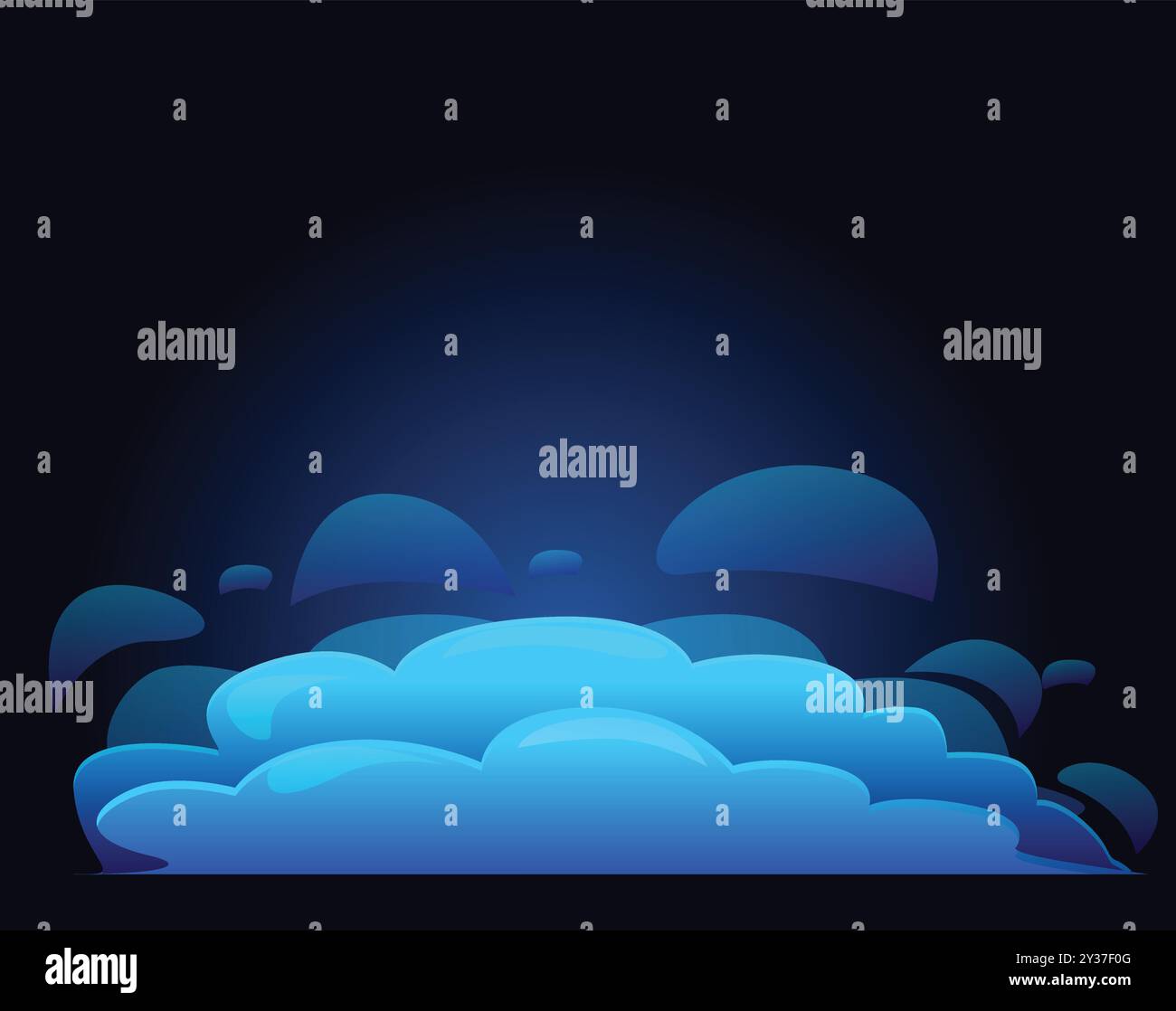 Dark background glowing blue fog Cut Out Stock Images & Pictures - Alamy