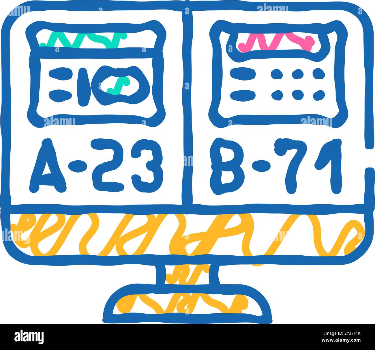 ab testing ux ui design icon doodle illustration Stock Vector Image ...
