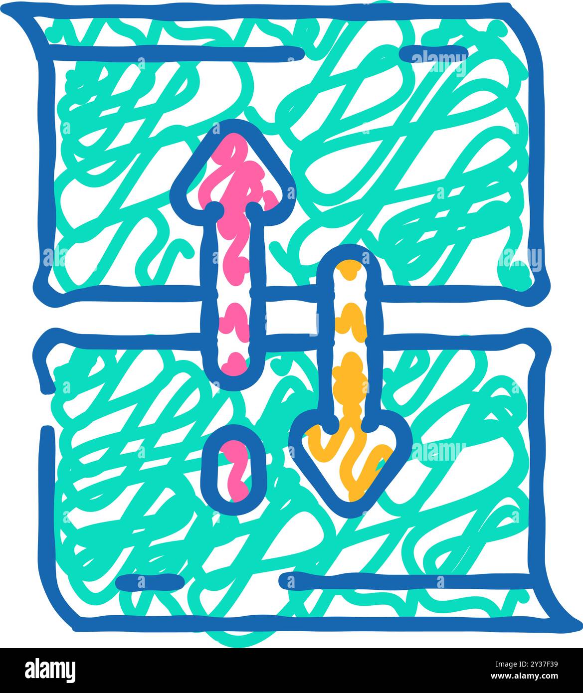 scroll hijacking ux ui design icon doodle illustration Stock Vector ...