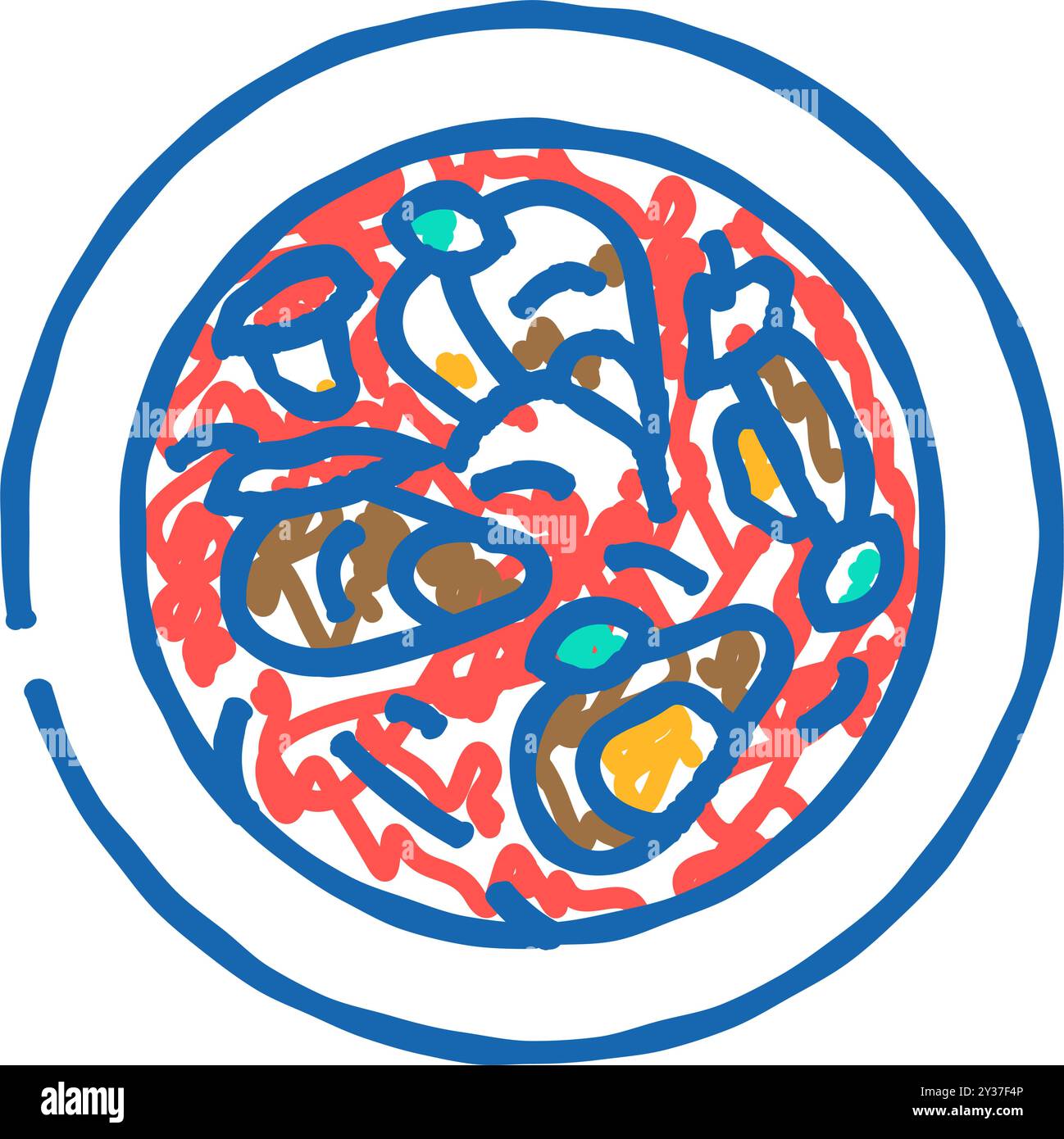 mussels broth sea cuisine icon doodle illustration Stock Vector Image ...