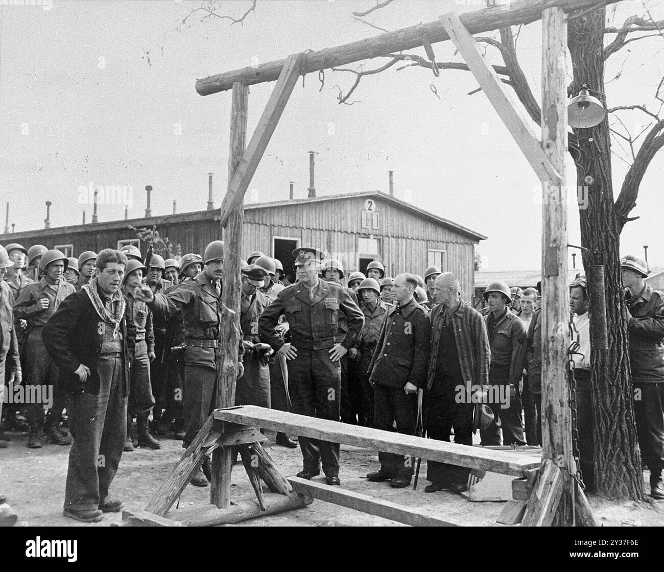 During an official tour of the newly liberated Ohrdruf concentration ...