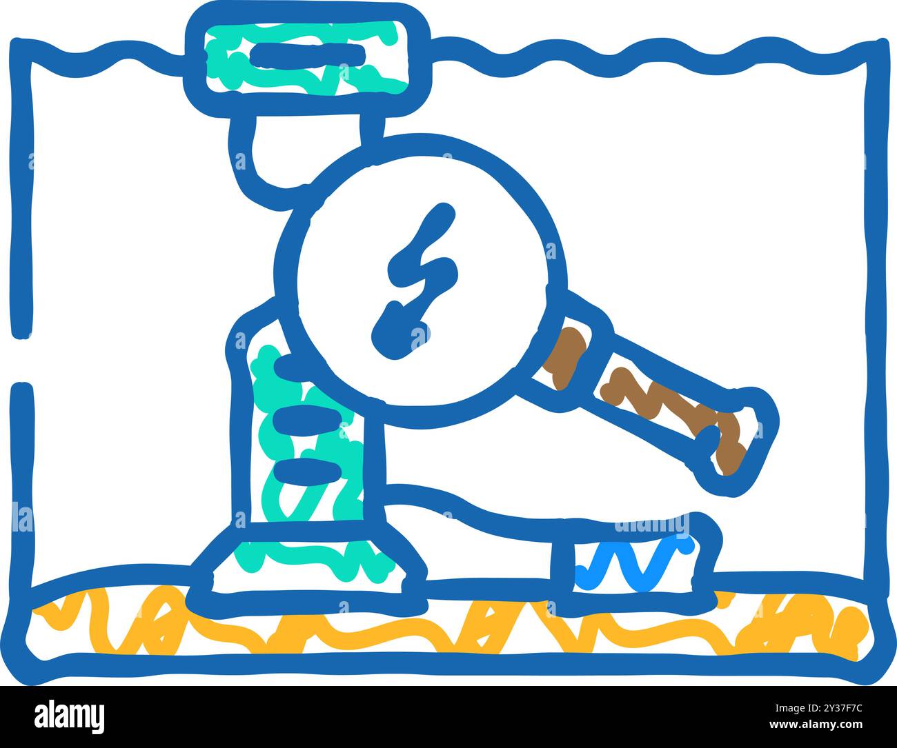 wave energy research icon doodle illustration Stock Vector Image & Art ...