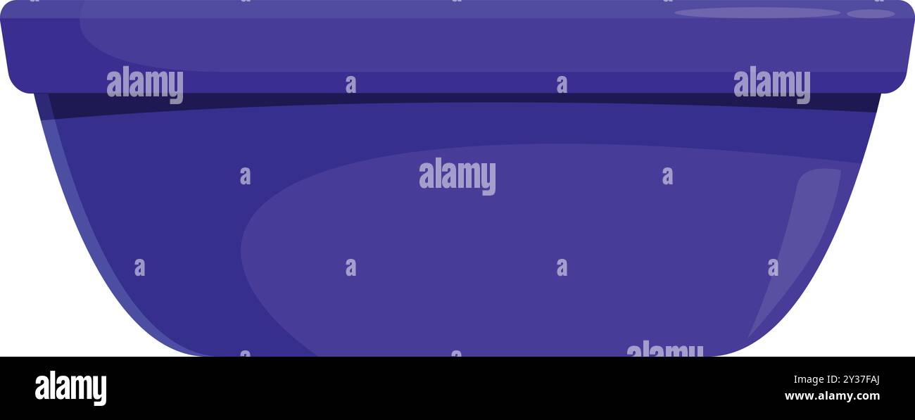 Simple illustration of an empty blue basin, creating a minimalistic and ...