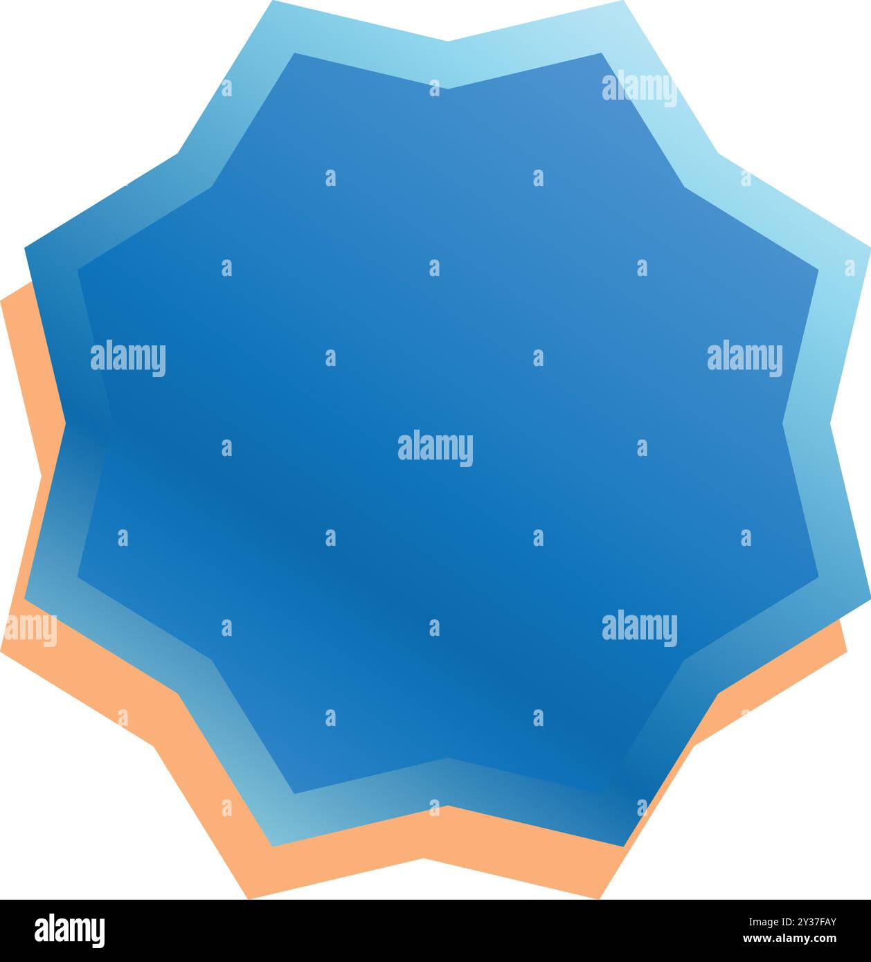 Blue and orange layered star shape is creating a gradient effect ...
