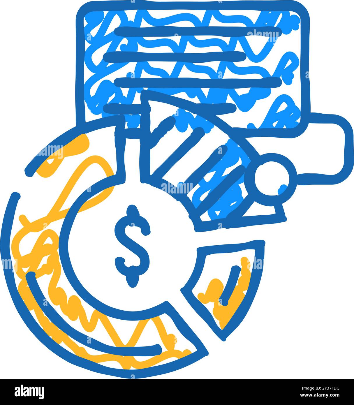 investment portfolio financial advisor icon doodle illustration Stock ...