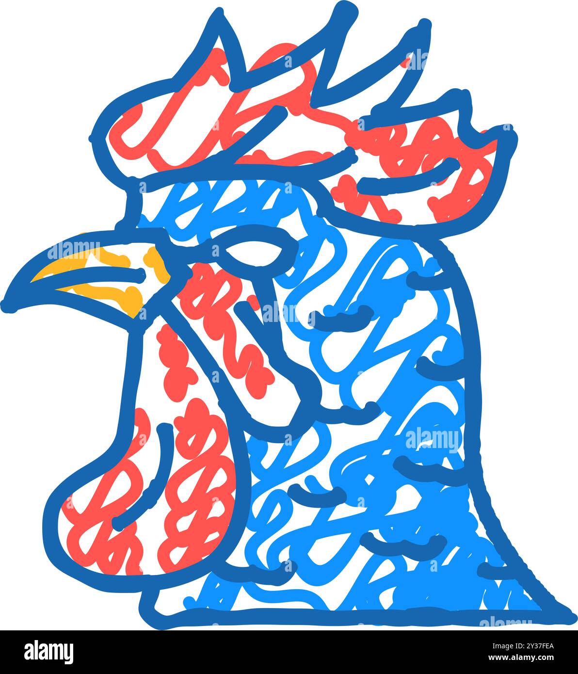 Rooster hand drawn sketch hi-res stock photography and images - Alamy