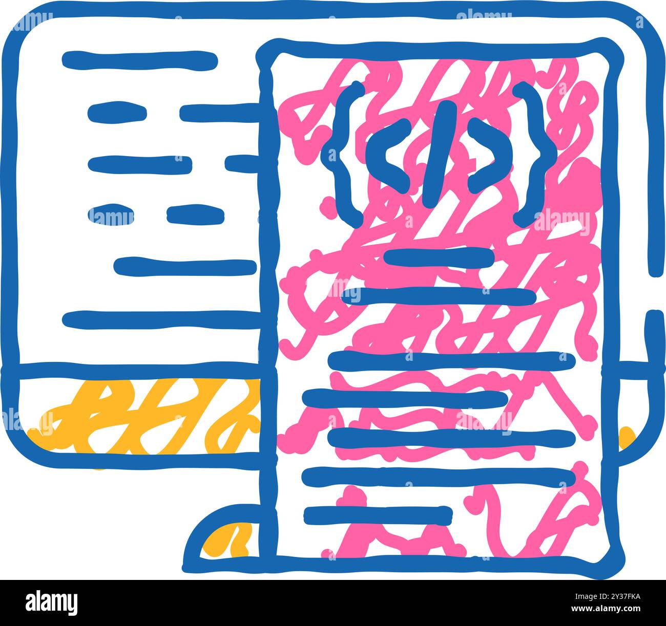 software documentation technical writer icon doodle illustration Stock ...