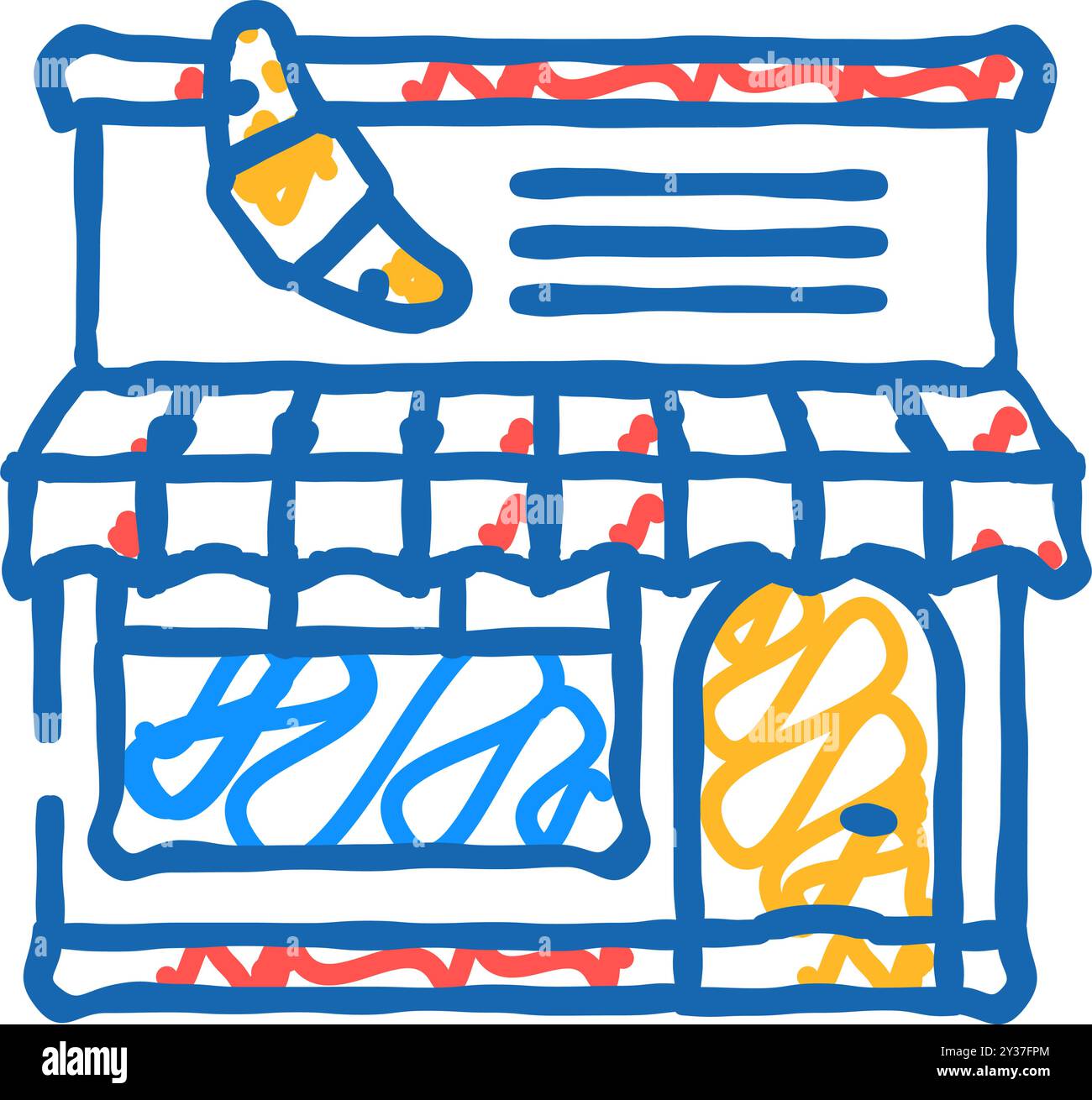 bakery cafe street icon doodle illustration Stock Vector Image & Art ...