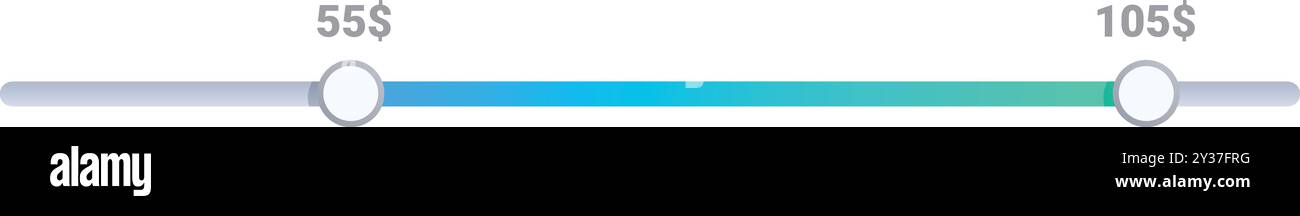 Price range slider showing value from minimum to maximum value with ...