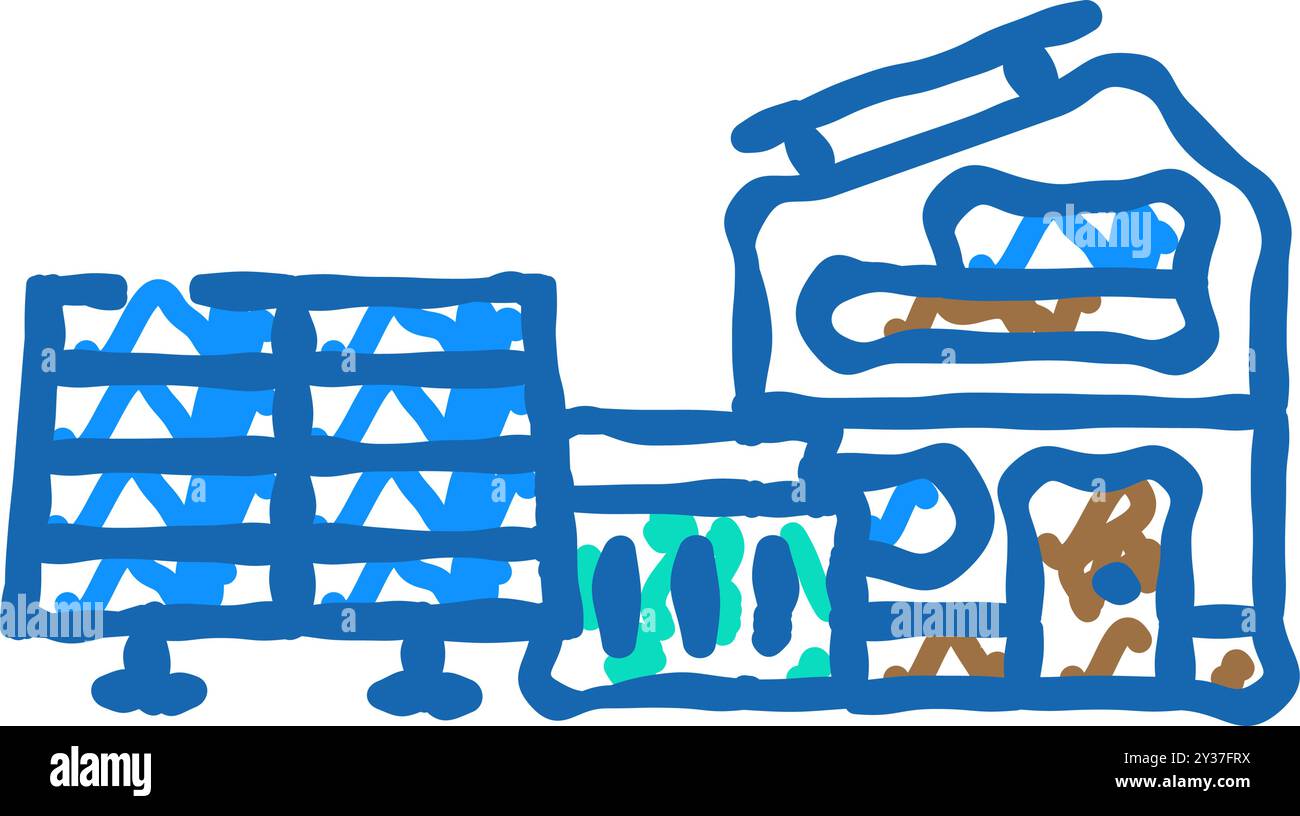 off grid solar panel icon doodle illustration Stock Vector Image & Art ...