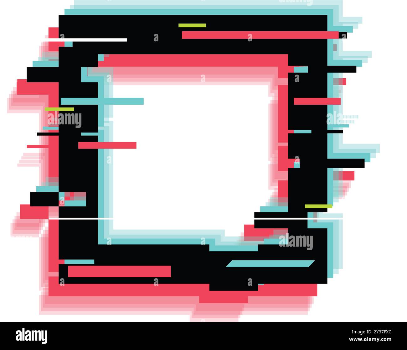 Abstract geometric background with distorted square frame featuring ...