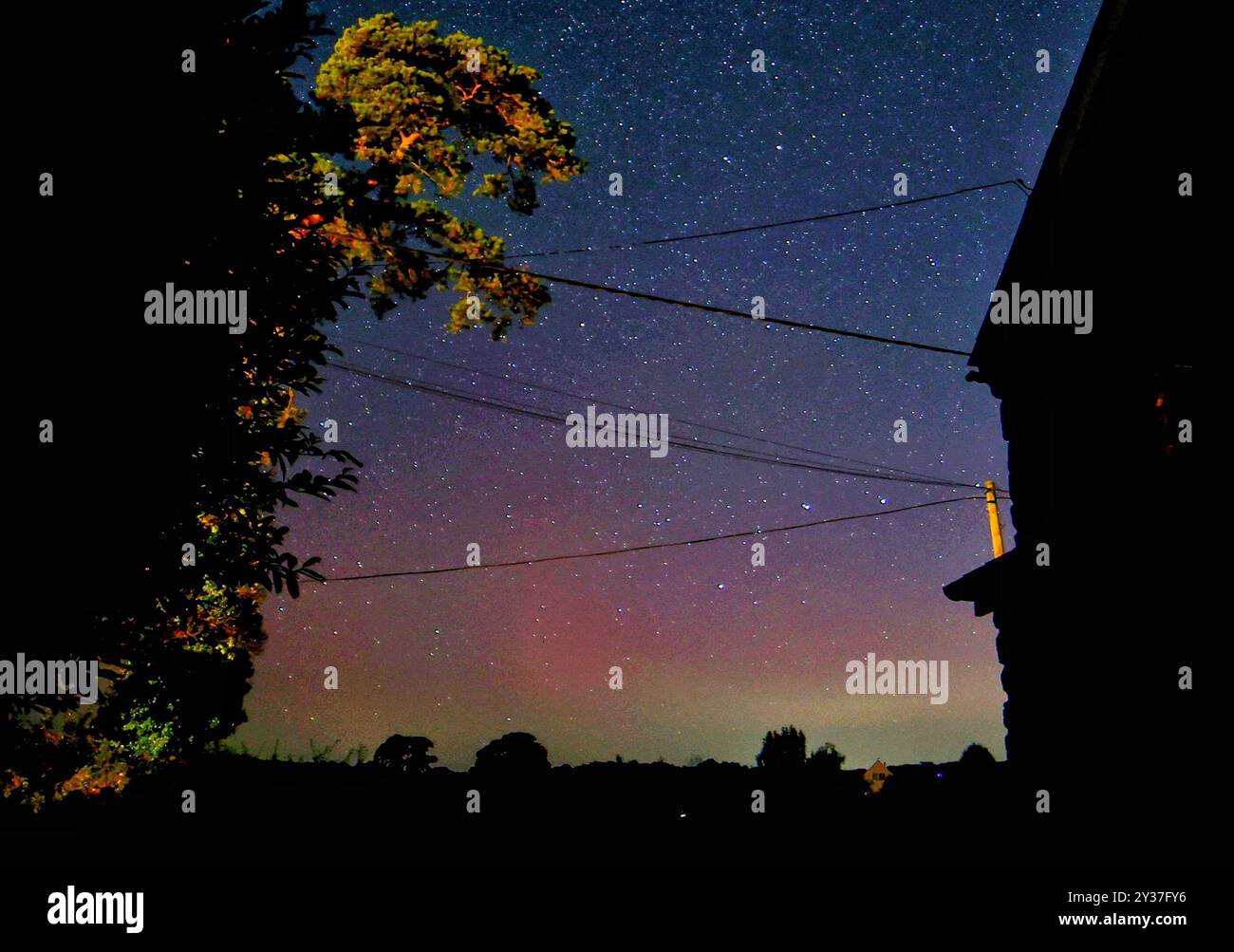 Doddiscombsleigh, Devon, UK. 13th Sep, 2024. Northern lights in the ...