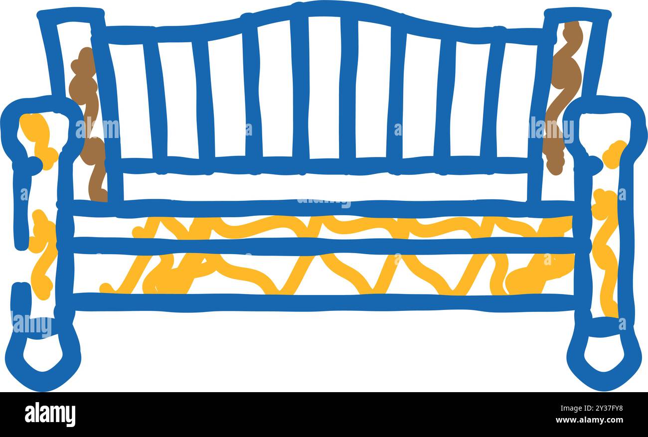 bench outdoor furniture icon doodle illustration Stock Vector Image ...