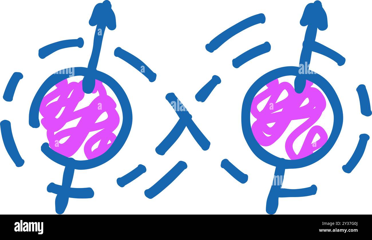 entanglement quantum technology icon doodle illustration Stock Vector ...