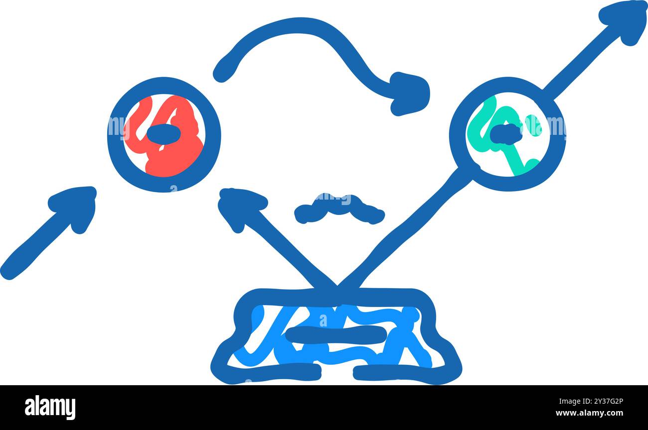 teleportation quantum technology icon doodle illustration Stock Vector ...