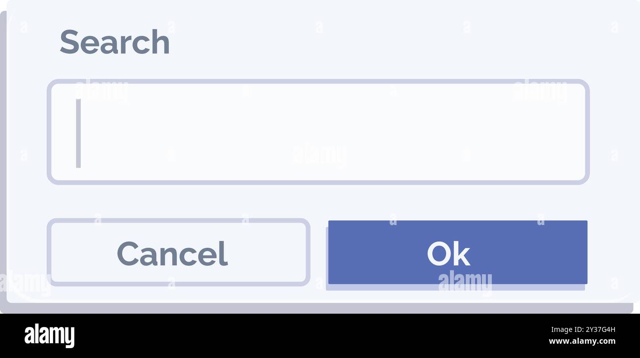 Simple search bar with text input field, showing cancel and ok buttons for user interaction ...