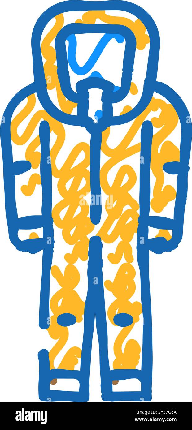 hazmat suit ppe protective equipment icon doodle illustration Stock ...