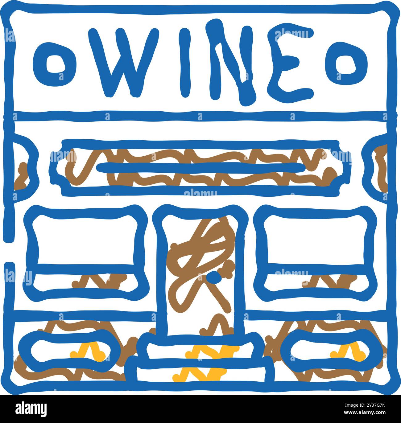 wine bar street cafe icon doodle illustration Stock Vector Image & Art ...