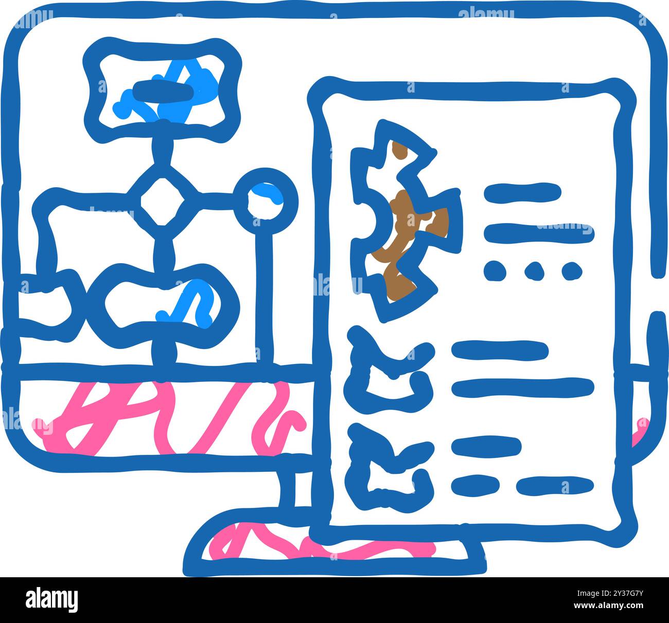 system evaluation analyst icon doodle illustration Stock Vector Image ...