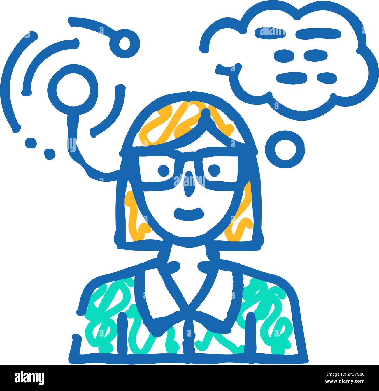 geek chic tech enthusiast icon doodle illustration Stock Vector Image ...