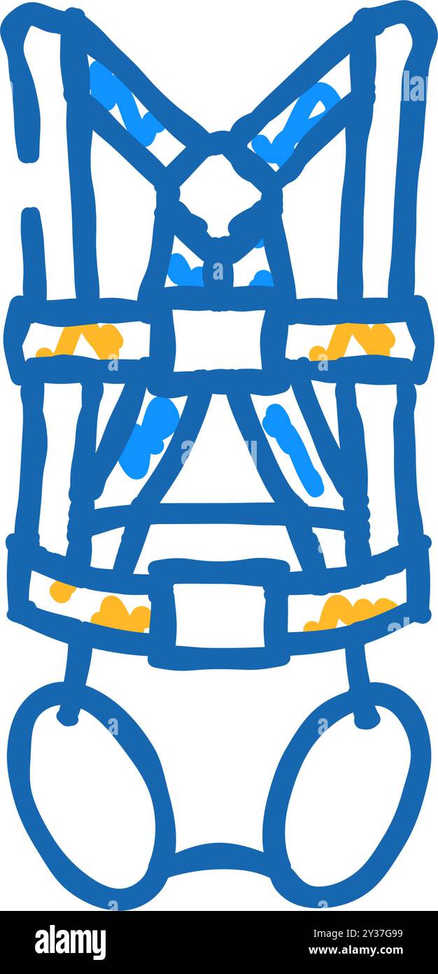 safety harness ppe protective equipment icon doodle illustration Stock ...