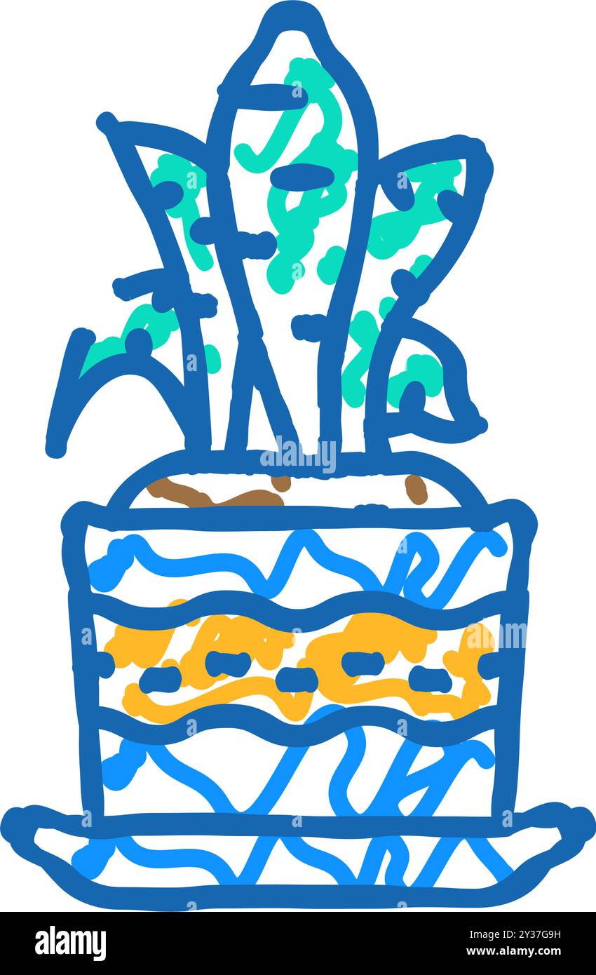 indoor plants urban gardening icon doodle illustration Stock Vector ...