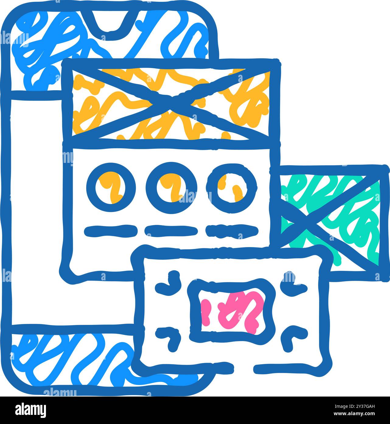 usability ux ui design icon doodle illustration Stock Vector Image ...