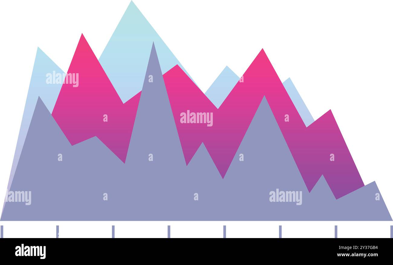 Colorful abstract mountain chart representing business data with peaks and valleys Stock Vector ...