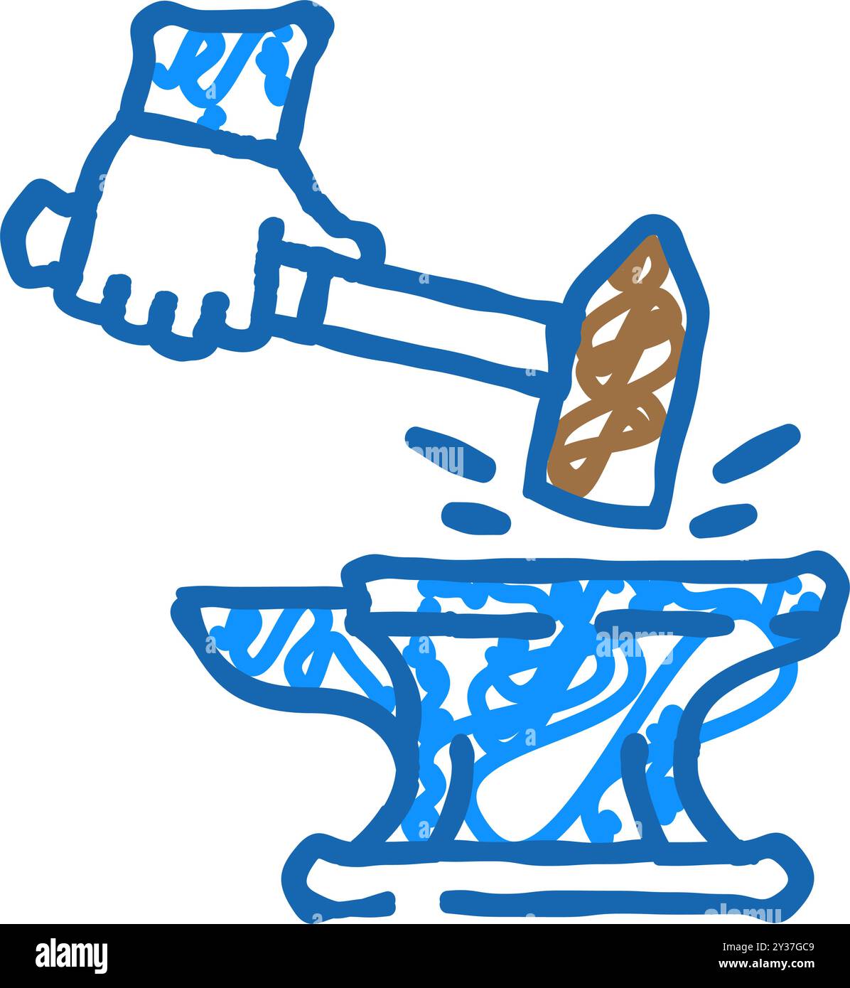 forge blacksmith metal icon doodle illustration Stock Vector Image ...