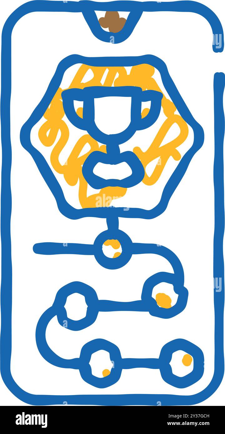 gamification ux ui design icon doodle illustration Stock Vector Image ...