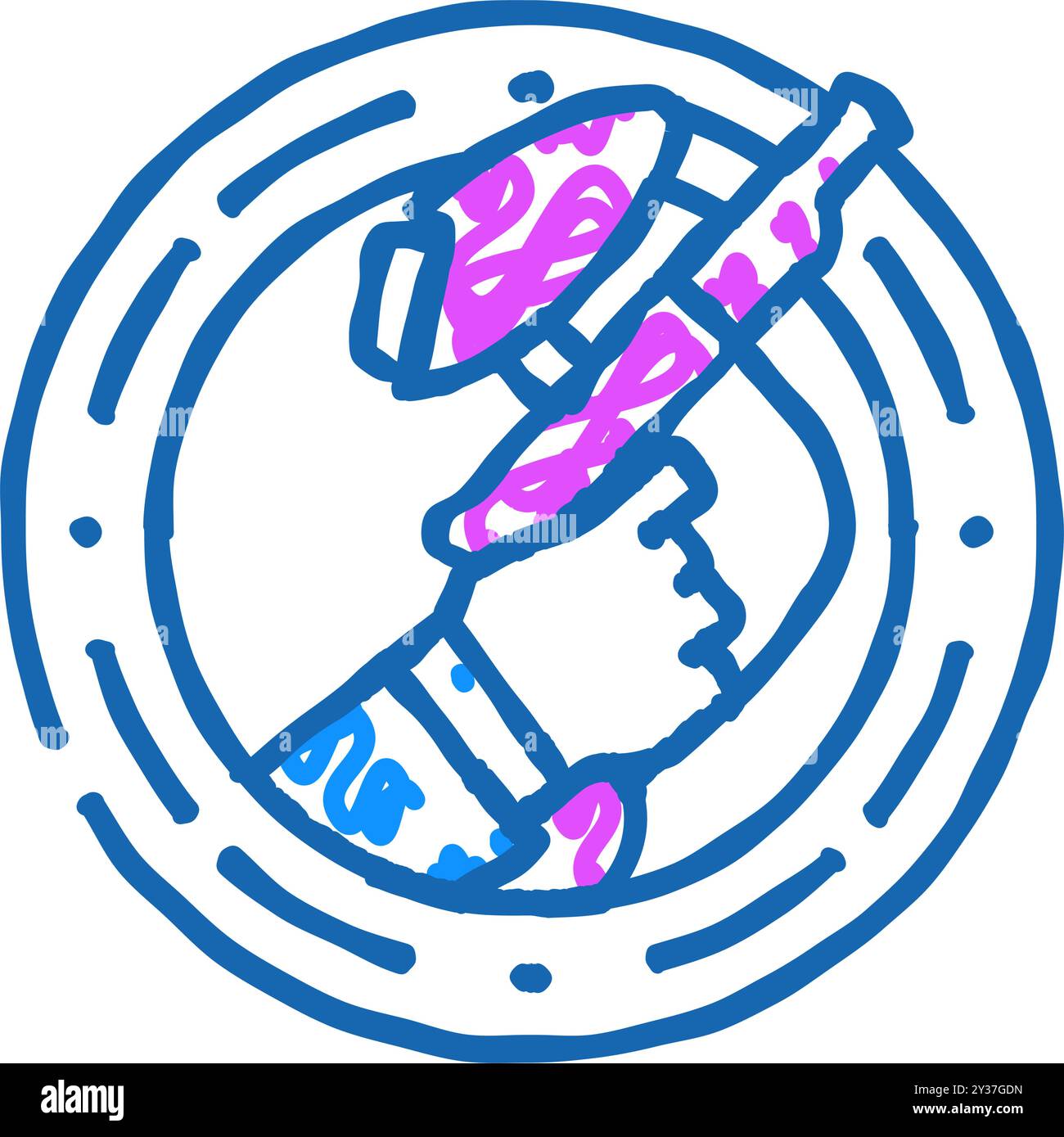 team badge game paintball icon doodle illustration Stock Vector Image ...