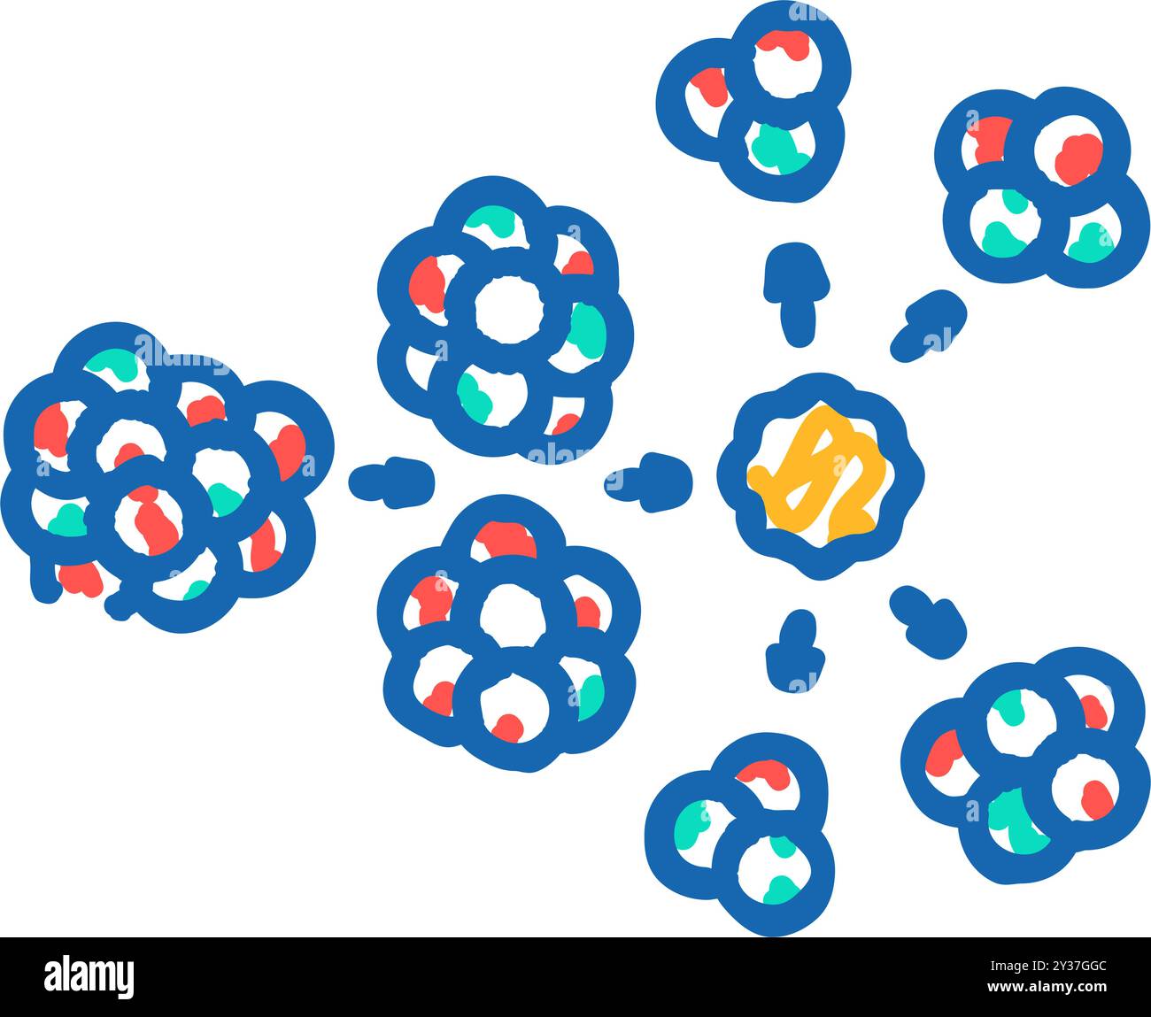 chain reaction nuclear energy icon doodle illustration Stock Vector ...