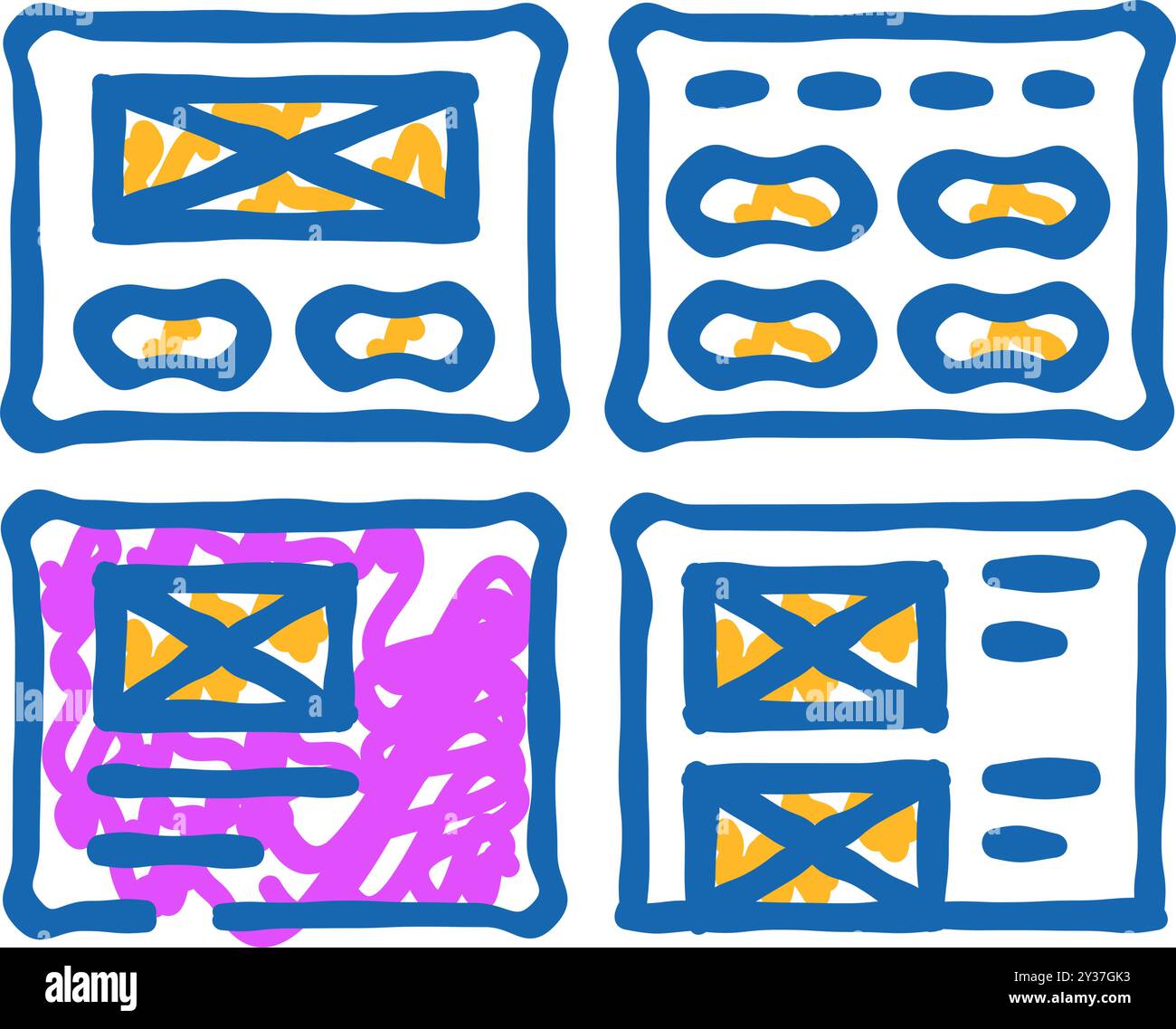 wireframe ux ui design icon doodle illustration Stock Vector Image & Art - Alamy