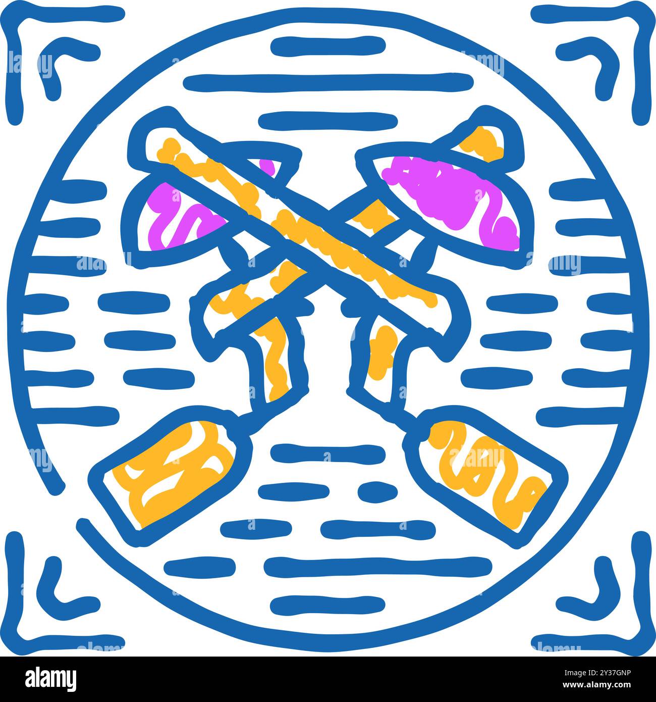 paintball team badge game icon doodle illustration Stock Vector Image ...