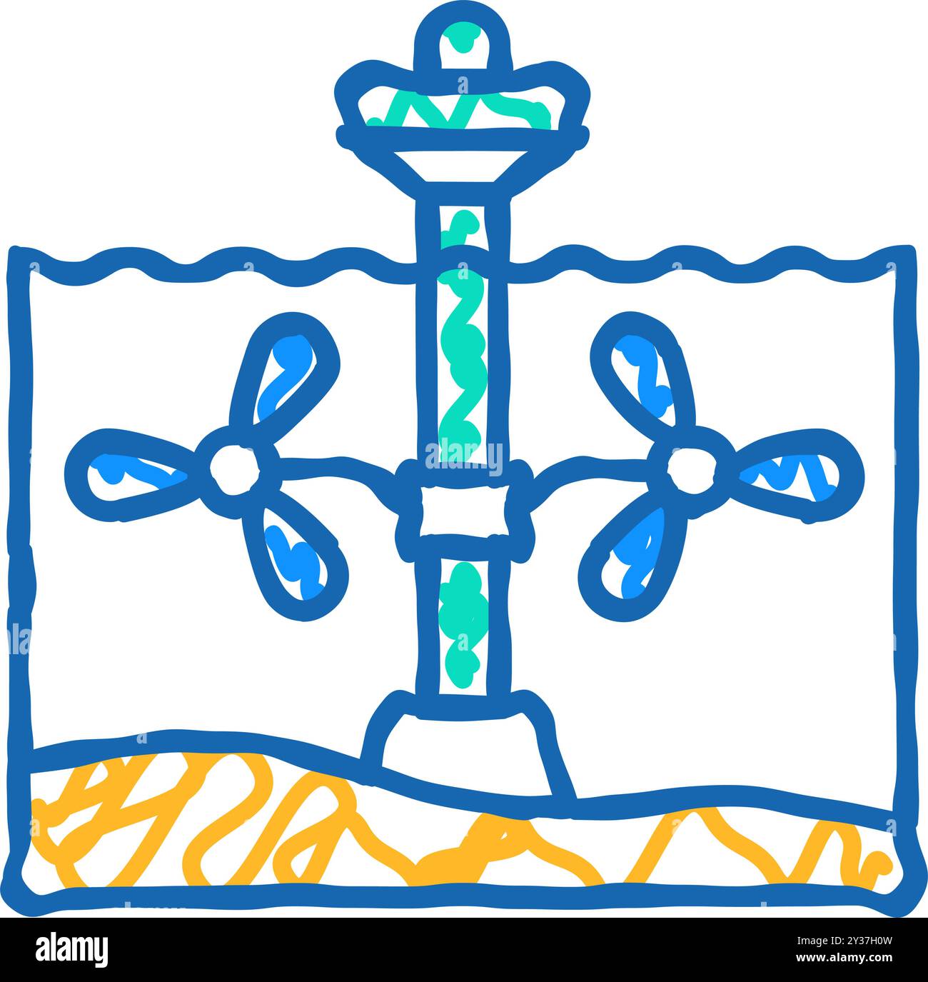 range systems barrages tidal icon doodle illustration Stock Vector ...