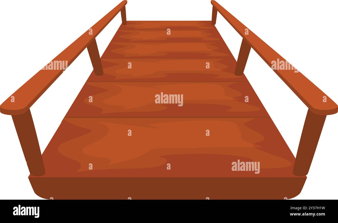 Small wooden bridge with railings is spanning a short distance Stock ...