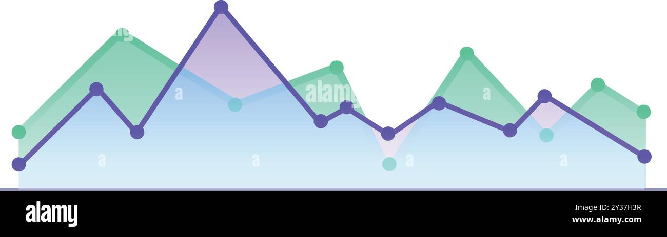 Modern gradient line chart is representing market data with its typical fluctuations Stock ...