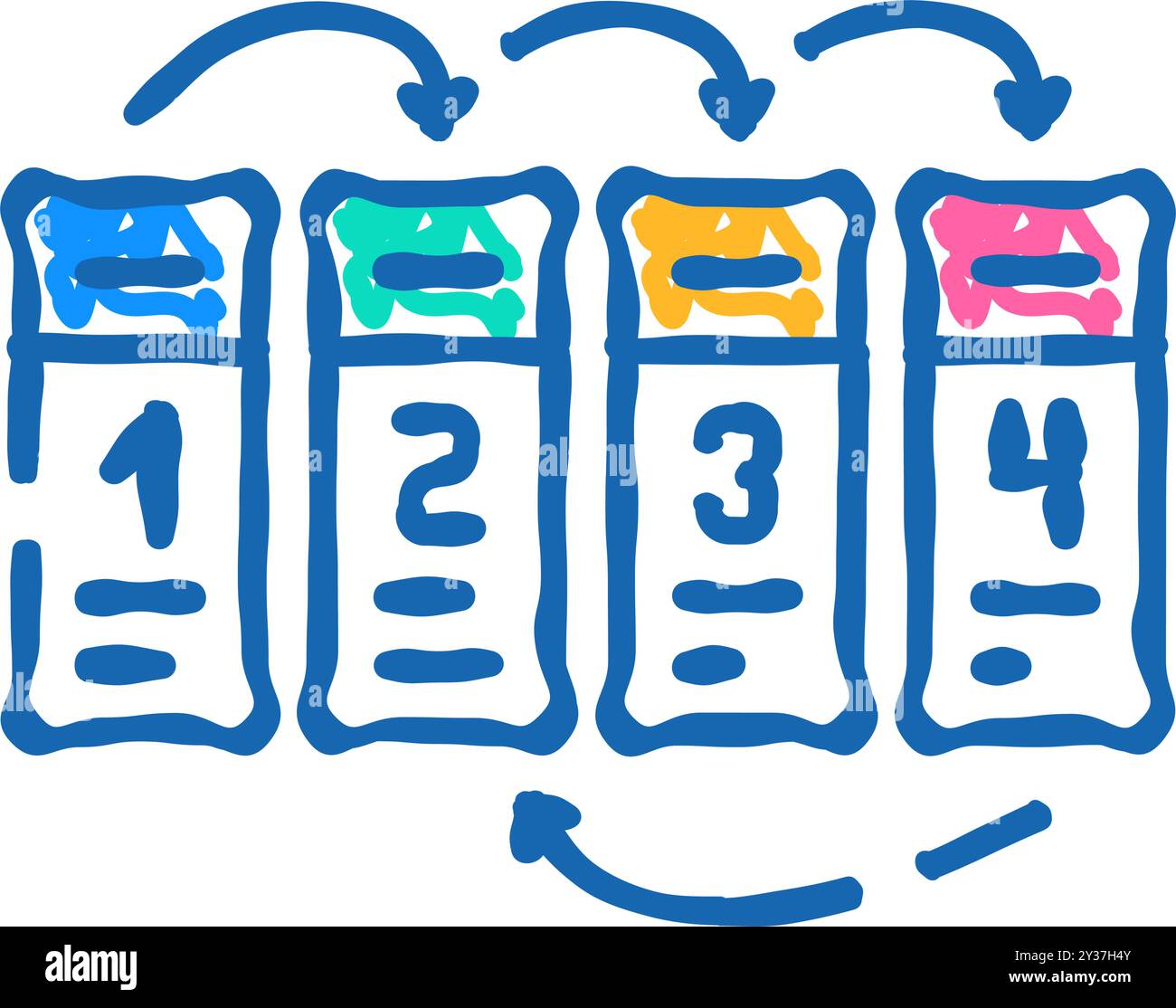 succession planning business process icon doodle illustration Stock ...