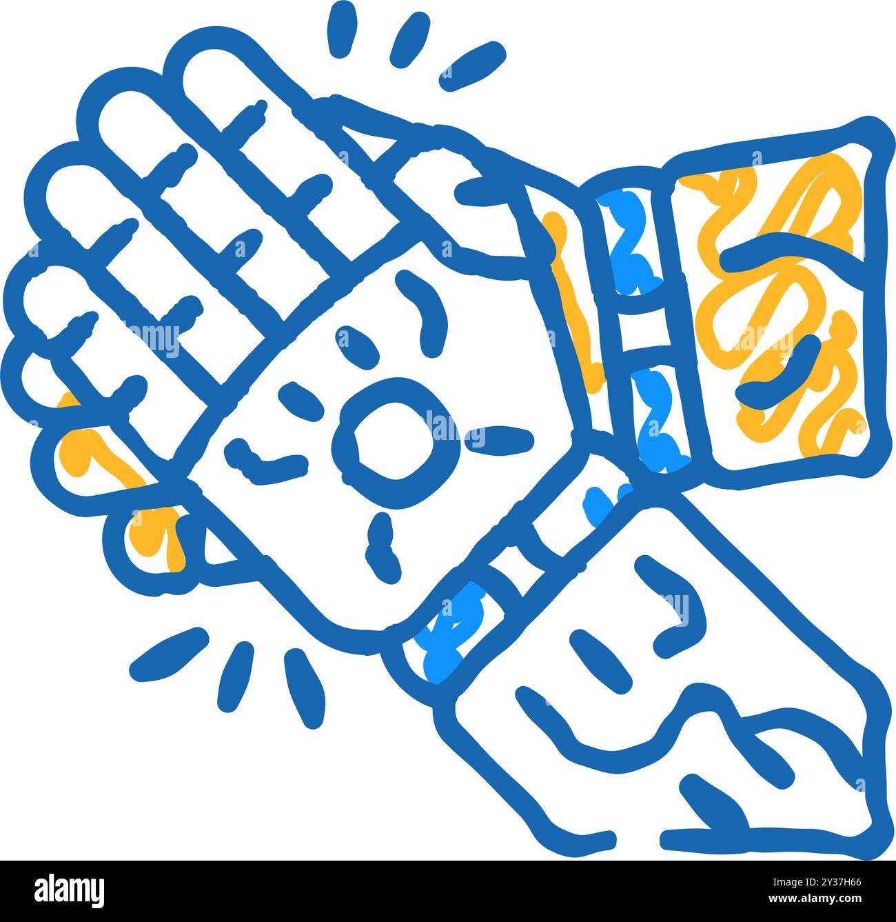 clap applause robot hand gesture icon doodle illustration Stock Vector ...