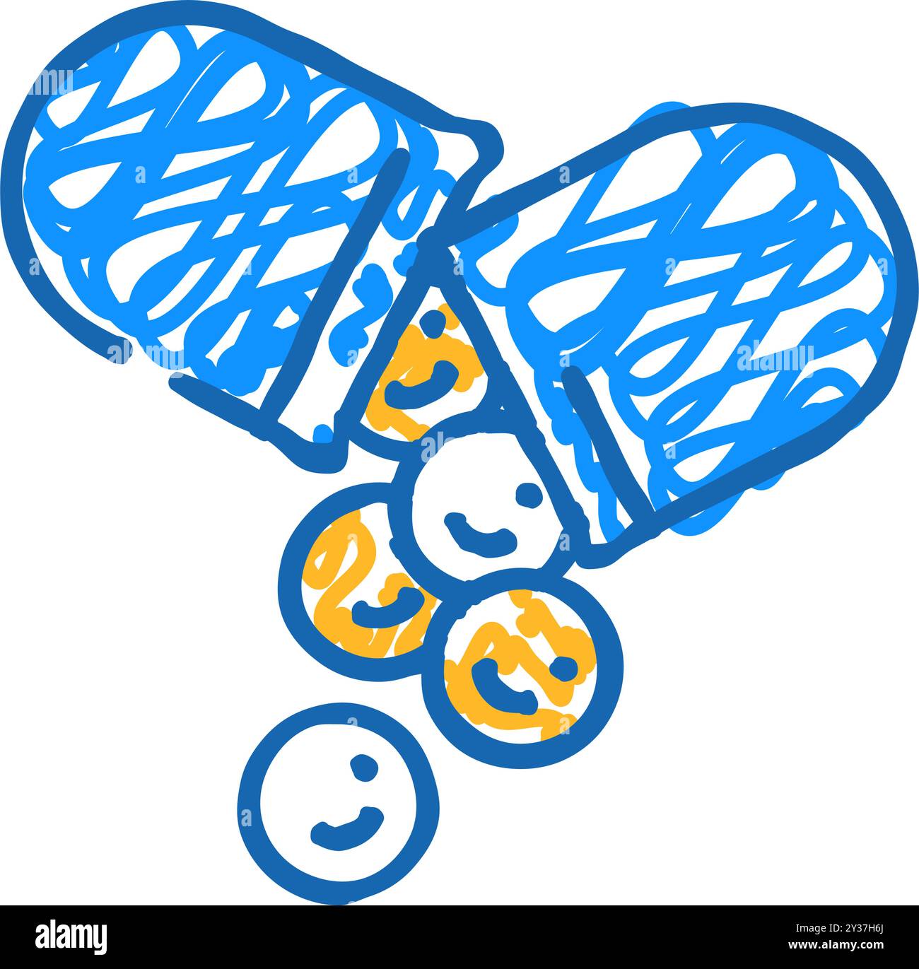 antidepressants medicines pharmacy icon doodle illustration Stock ...