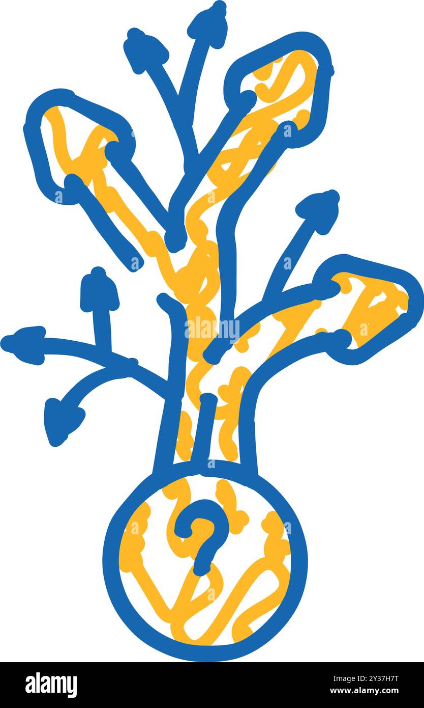 decision making business process icon doodle illustration Stock Vector ...