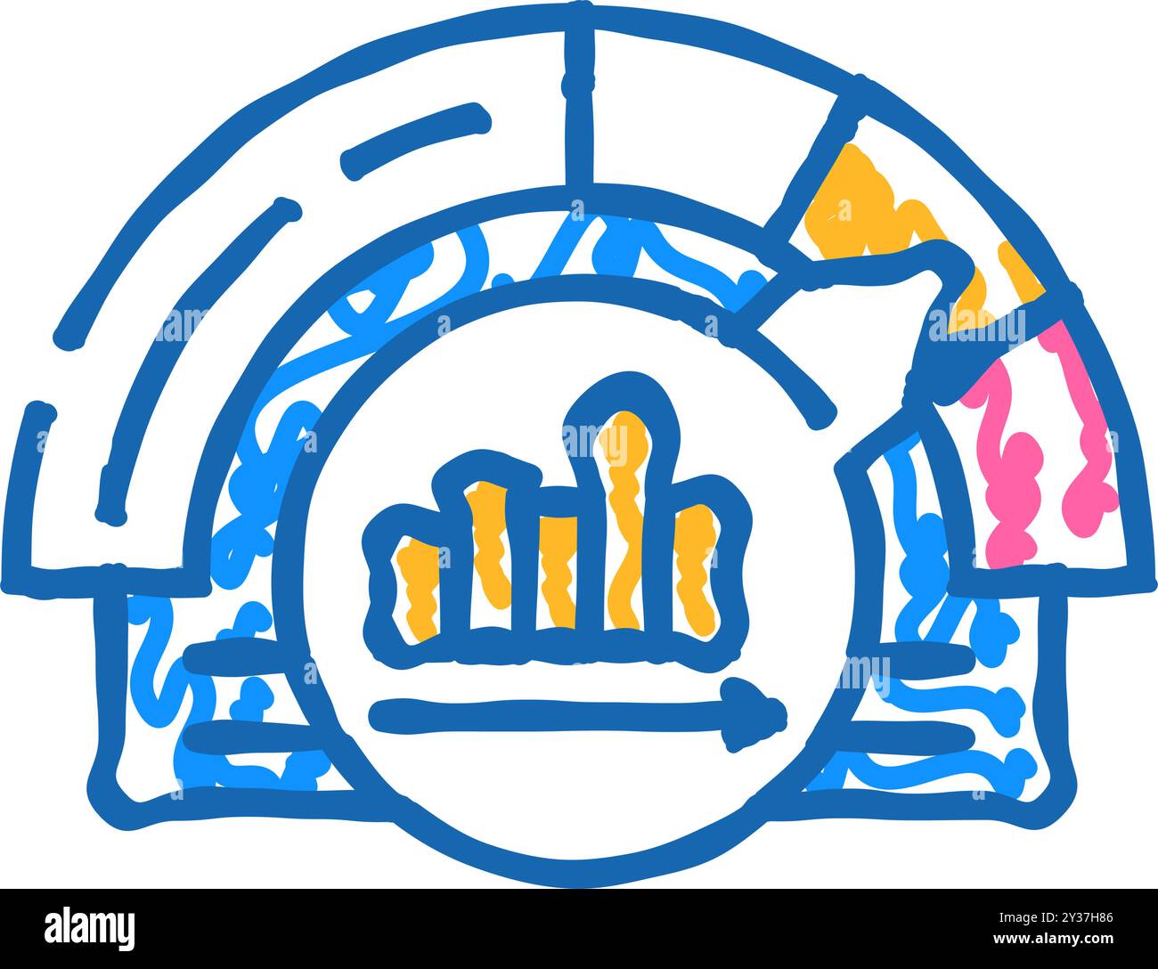 performance measurement business process icon doodle illustration Stock ...