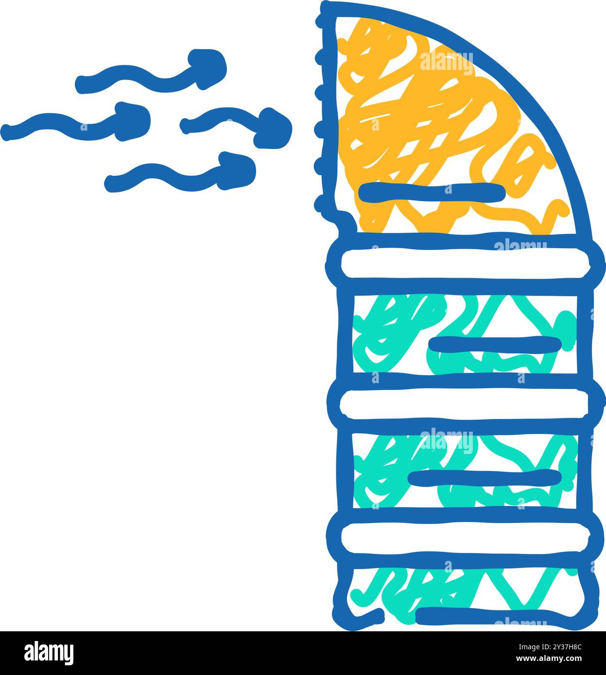 fresh air intake ventilation icon doodle illustration Stock Vector ...